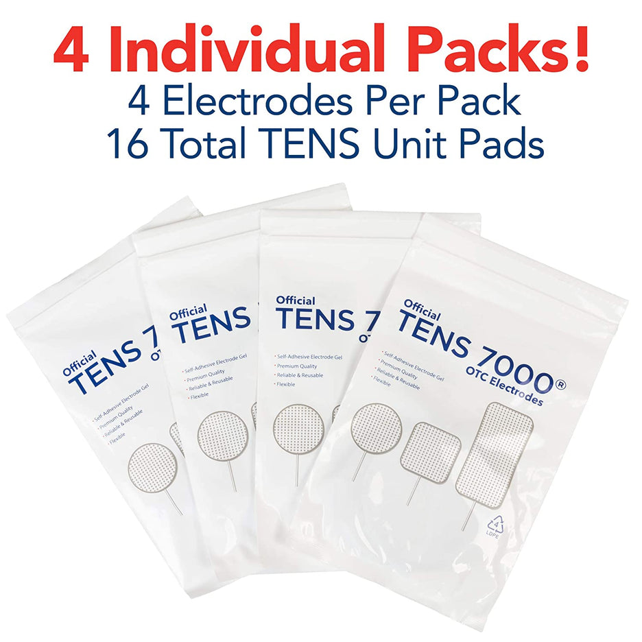 Official TENS 7000 Electrode Pads - 2" x 4" - 16 Count